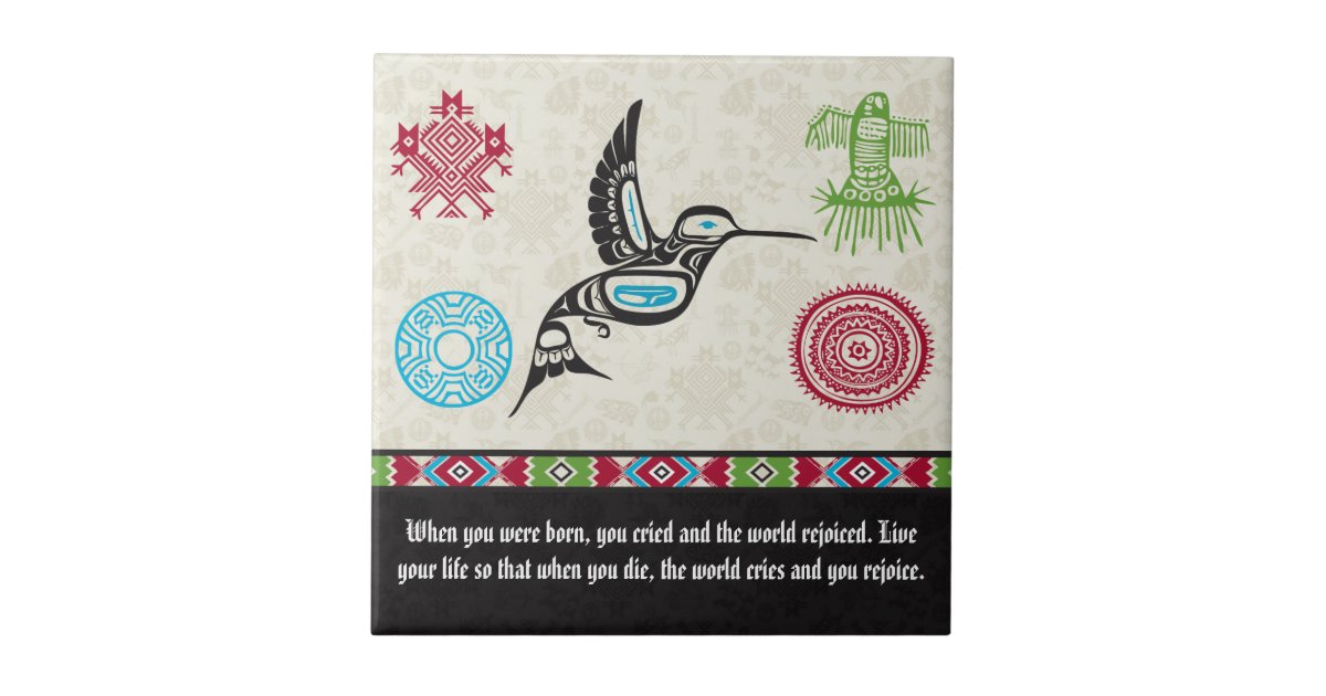 Native American Symbols and Wisdom - Hummingbird Tile | Zazzle