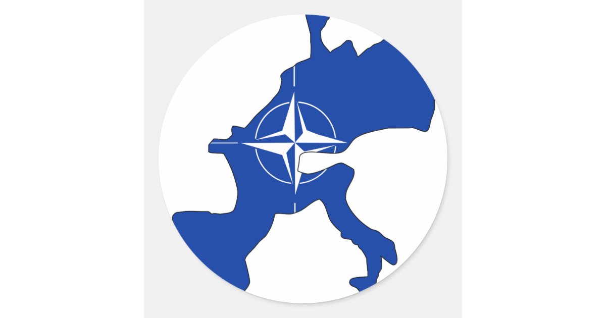 Nato flag map classic round sticker | Zazzle