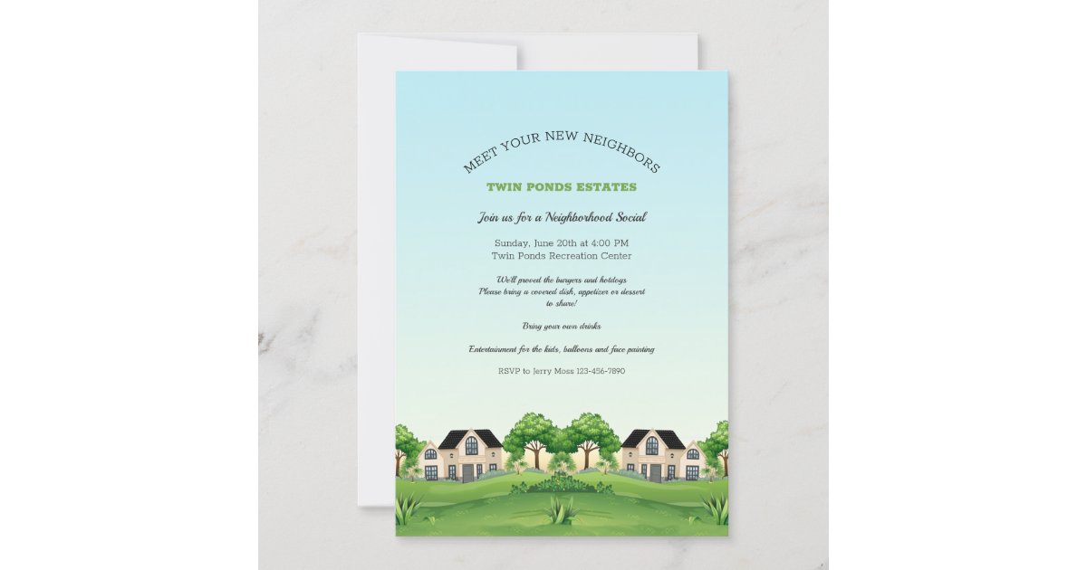 Neighbours Meet and Greet Invitation | Zazzle