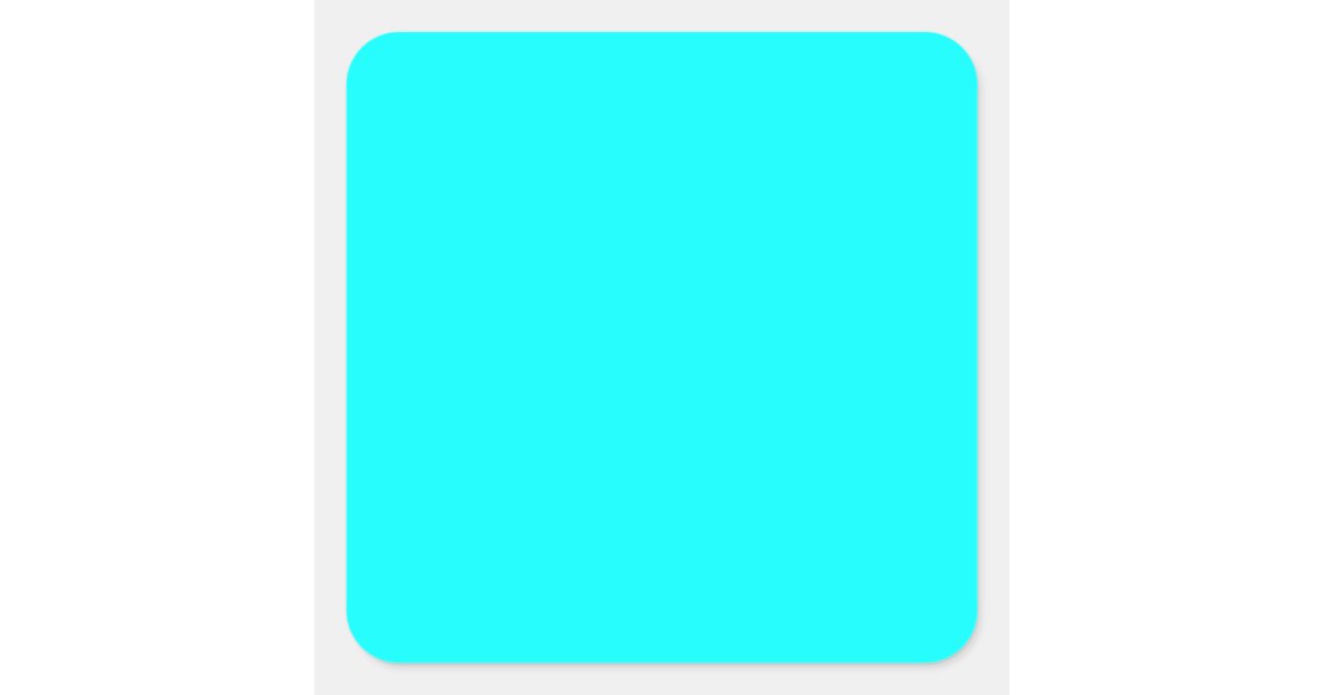 Neon Blue Square Sticker | Zazzle