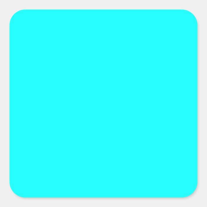 Neon Blue Square Sticker | Zazzle.ca