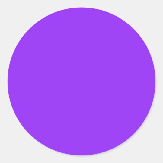 Neon Purple Solid Colour Customize It Classic Round Sticker | Zazzle.ca