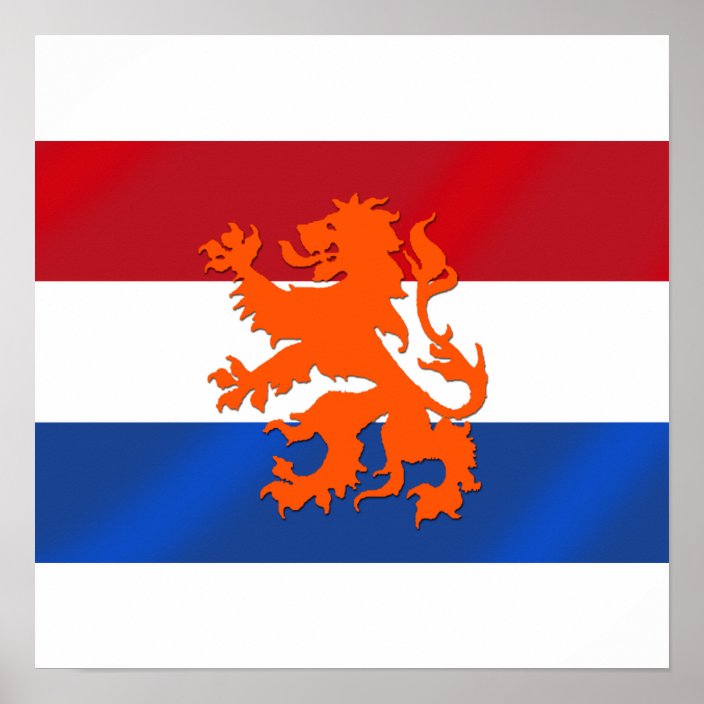 Netherlands Rampant lion Netherlands flag Poster | Zazzle.ca