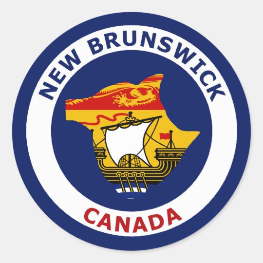 NEW BRUNSWICK, CANADA CLASSIC ROUND STICKER | Zazzle.ca