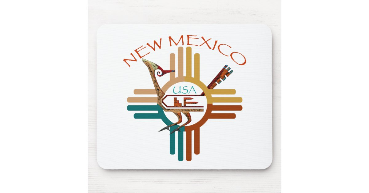New Mexico's Roadrunner & Zia Mouse Pad | Zazzle