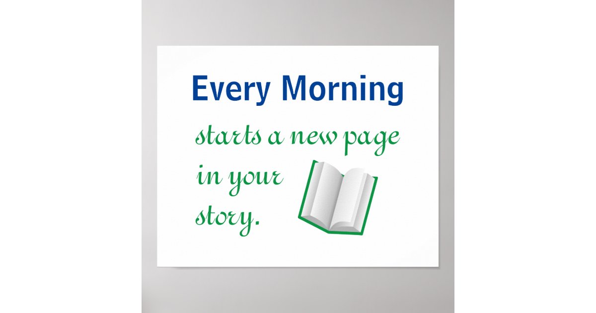 New Page in Your Story Motivational Quote Poster | Zazzle