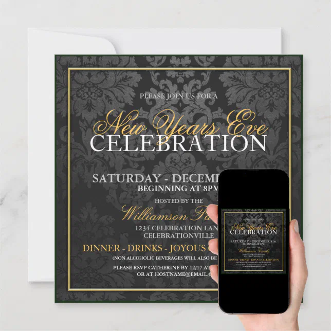 New Years Eve Dinner Party Invitation | Zazzle