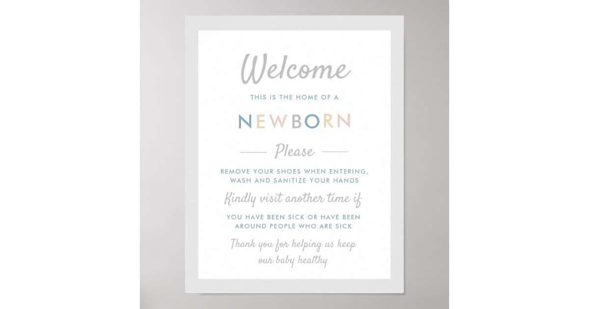 Newborn sign, wash hands poster | Zazzle