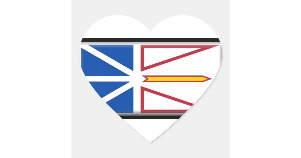 Newfoundland (Canada) Flag Heart Sticker | Zazzle
