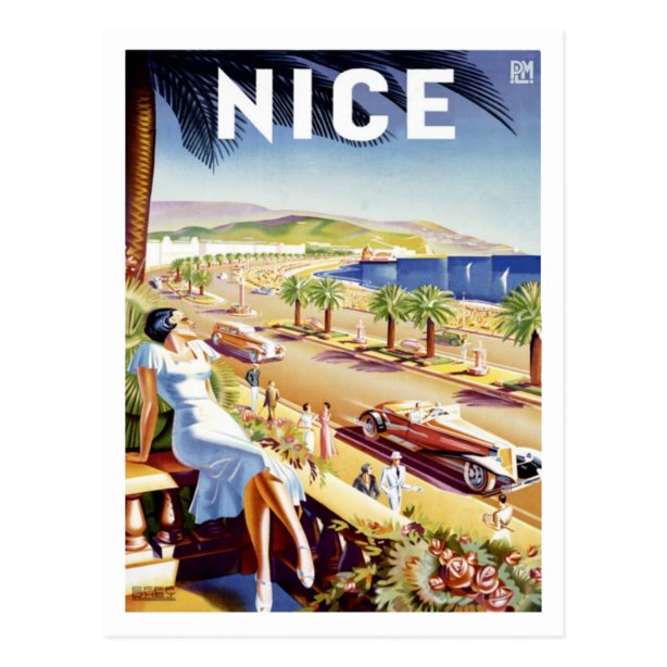 Vintage Nice France Poster Postcards | Zazzle CA