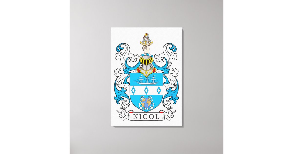 Nicol Family Crest Canvas Print | Zazzle
