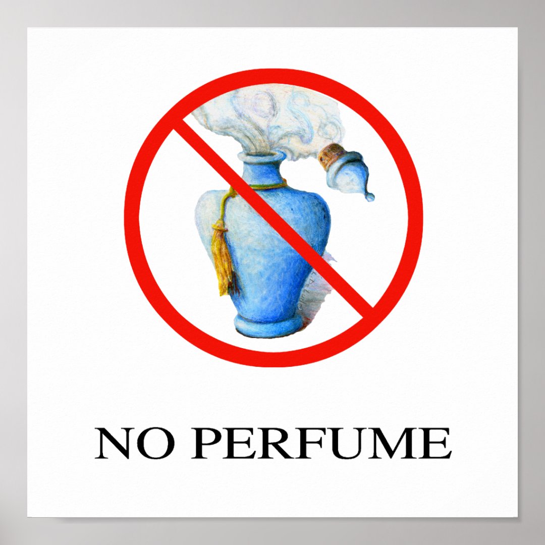 No Perfume Sign, Hand Drawn Poster | Zazzle