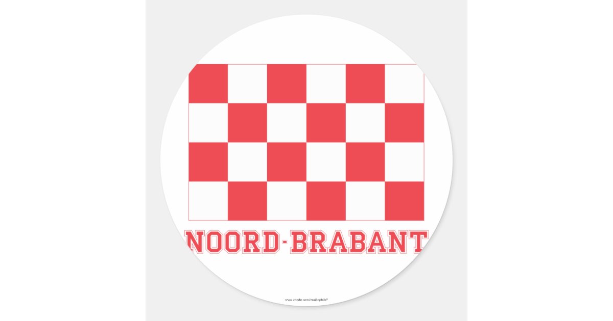 Noord-Brabant Flag with name Classic Round Sticker | Zazzle