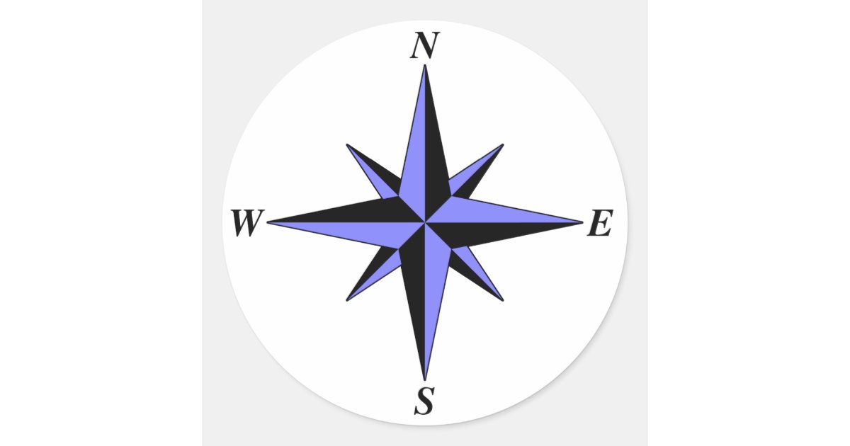 North Arrow Sticker (blue) | Zazzle