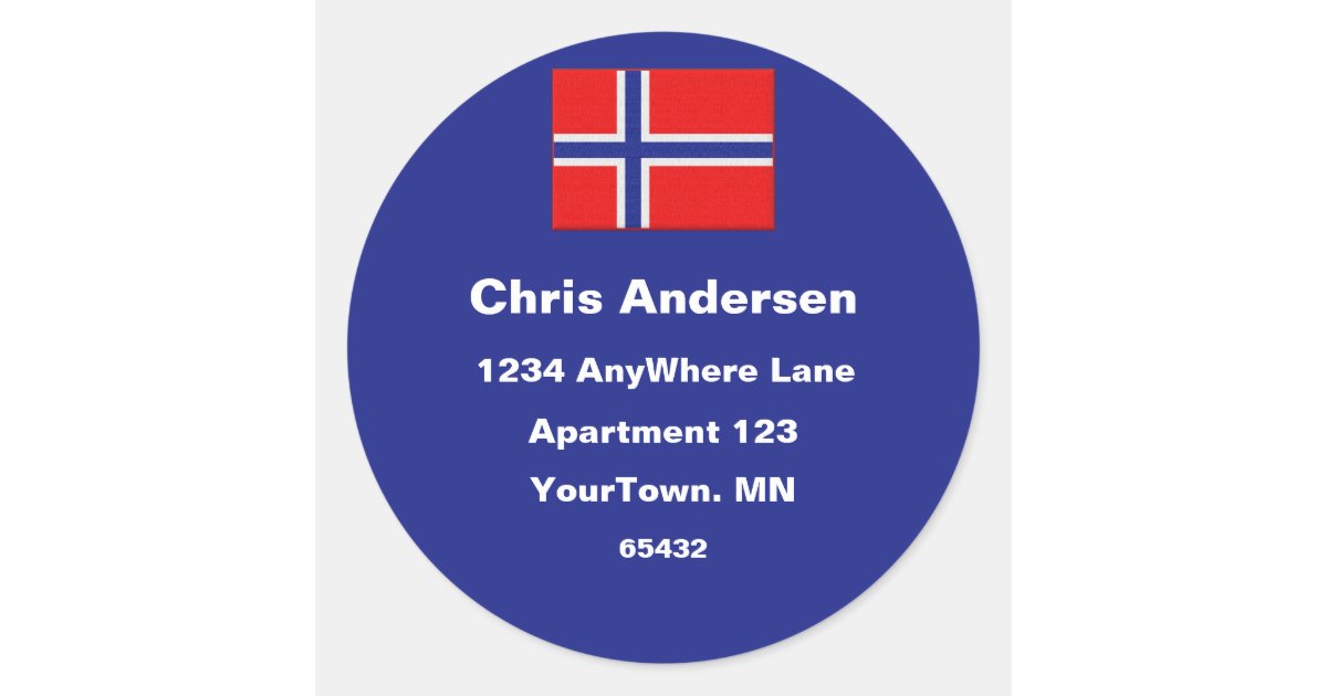 Norwegian Flag Address Label | Zazzle