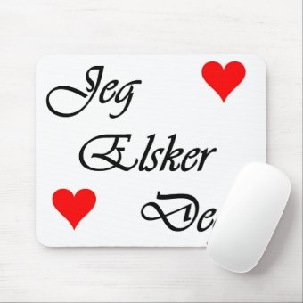 Norwegian "I love you" Norsk Jeg Elsker Deg Nordic Mouse Pad | Zazzle