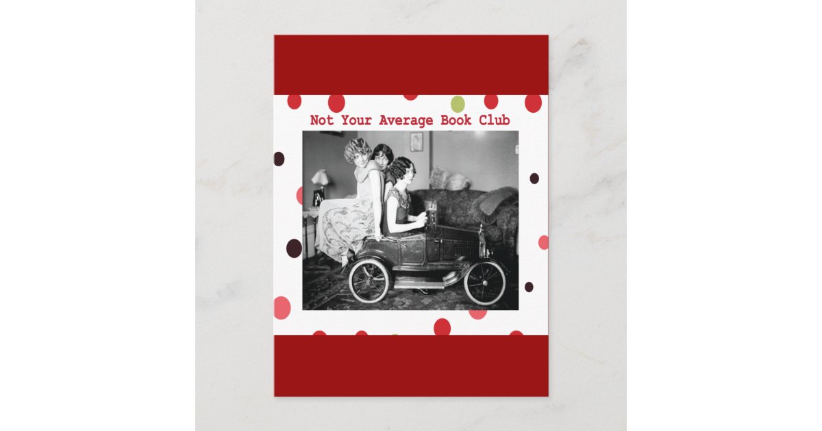 Not your average book club postcard | Zazzle