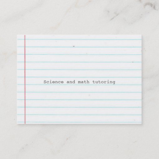 Notebook Paper Business Card | Zazzle