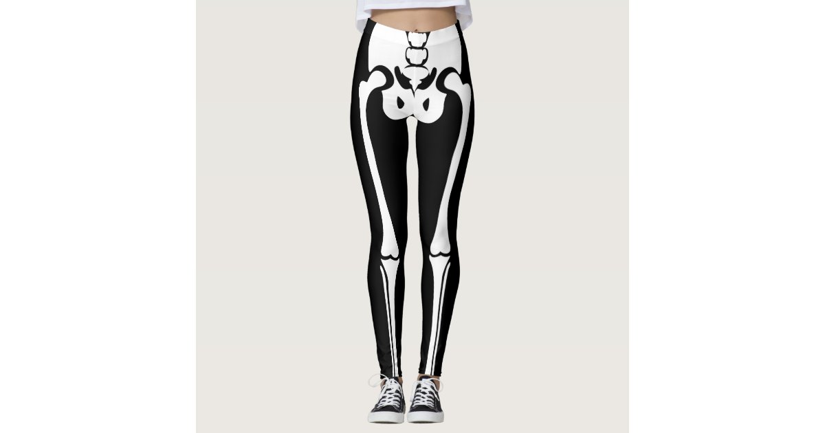 Novelty Fun Halloween Skeleton Legs Leggings | Zazzle
