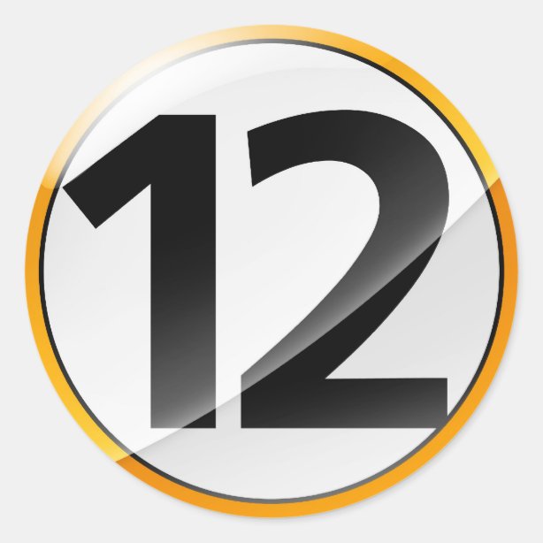 Number Twelve Stickers | Zazzle CA
