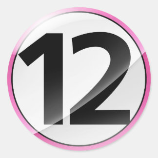 Number Twelve Stickers, Number Twelve Custom Sticker Designs