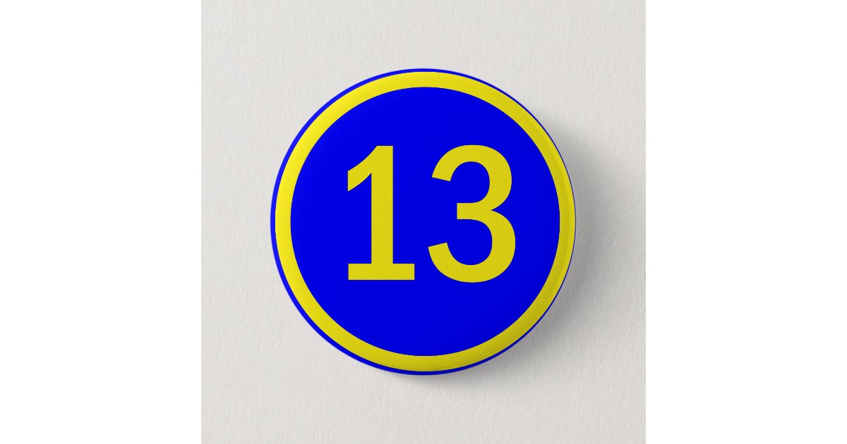 number 13 in a circle 2 inch round button | Zazzle