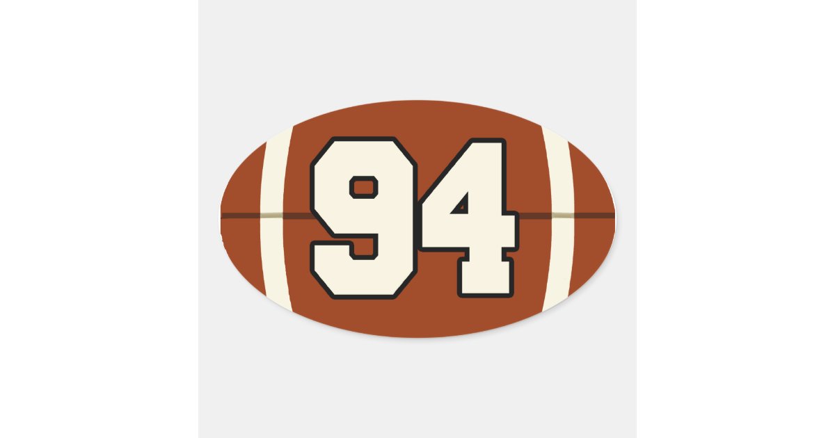 Number 94 Football Sticker | Zazzle.ca