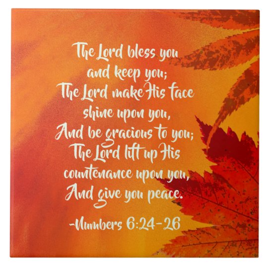 Numbers 6:24-26 The Lord Bless You Tile | Zazzle.ca