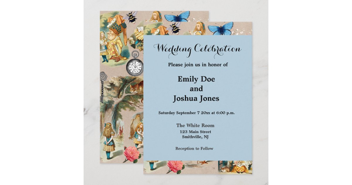 Nursery Alice Colourful 1800s Classic Wonderland Invitation | Zazzle