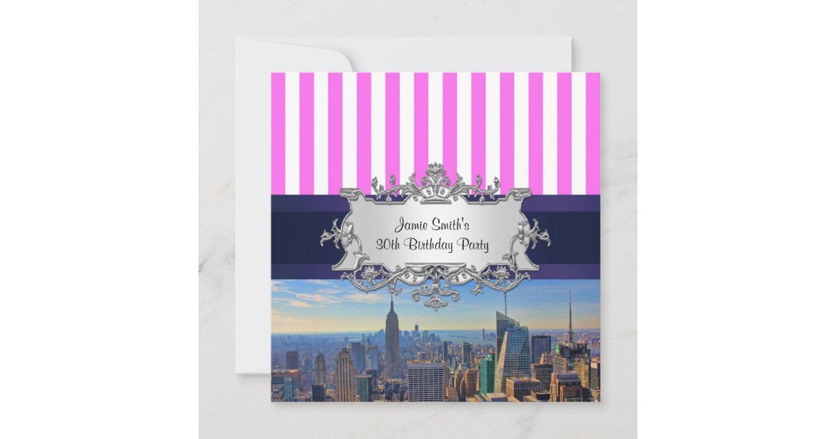 NY City Skyline B2 Birthday Party Invitation | Zazzle