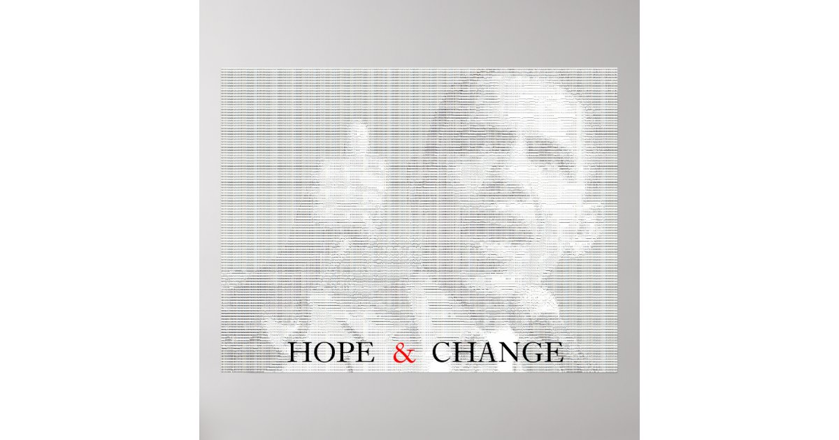 Obama Hope & Change Ascii Art Poster | Zazzle