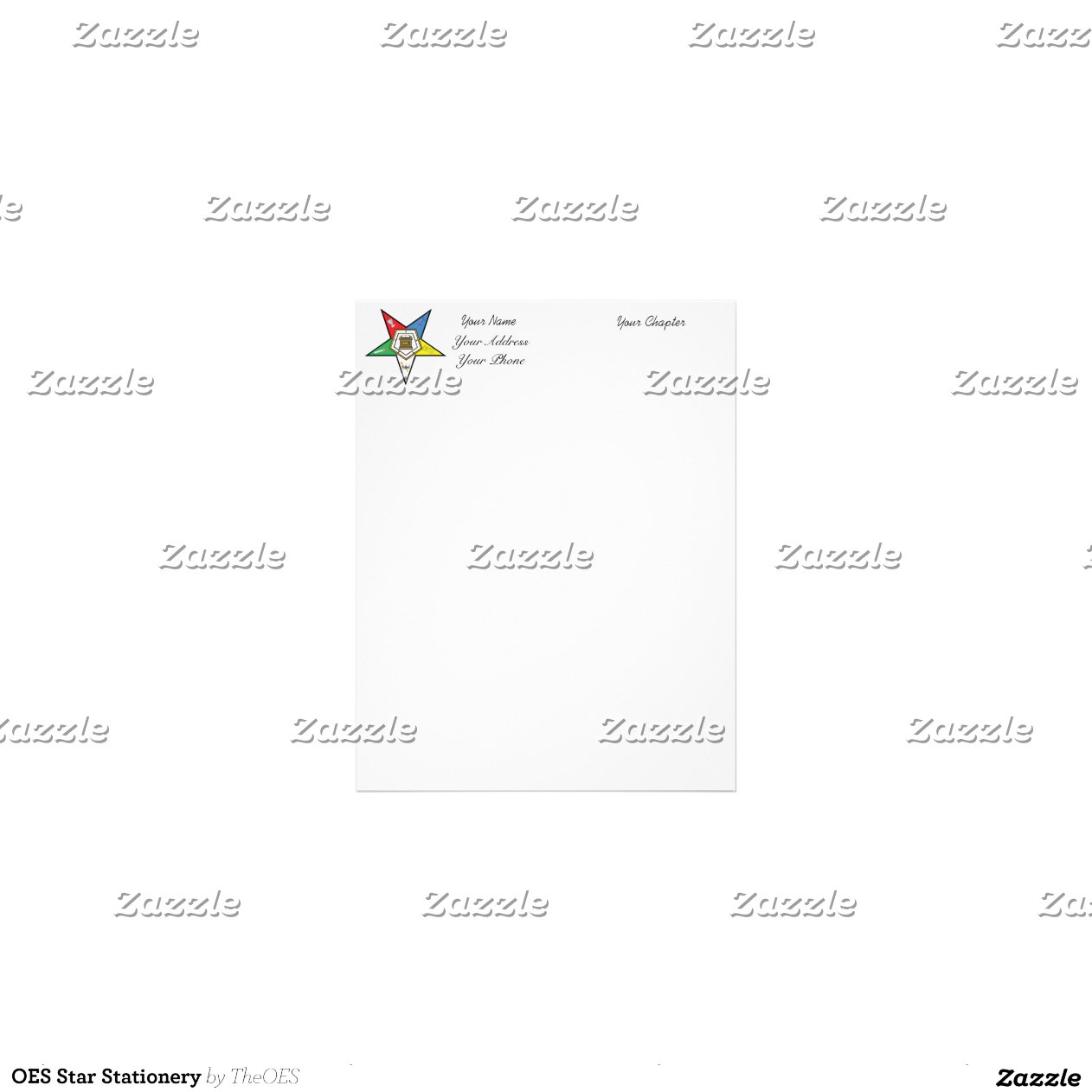 OES Star Stationery Custom Letterhead | Zazzle