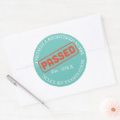officially a registered nurse - passed nclex-rn classic round sticker ...
