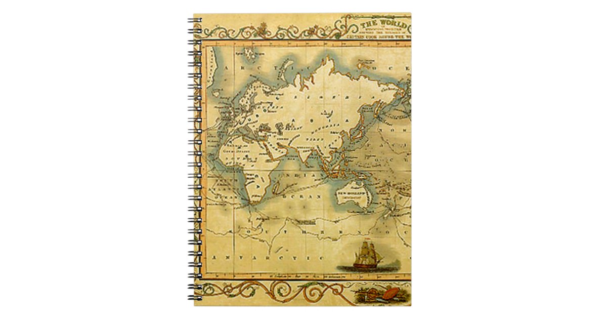 Old Antique World Map Notebook | Zazzle