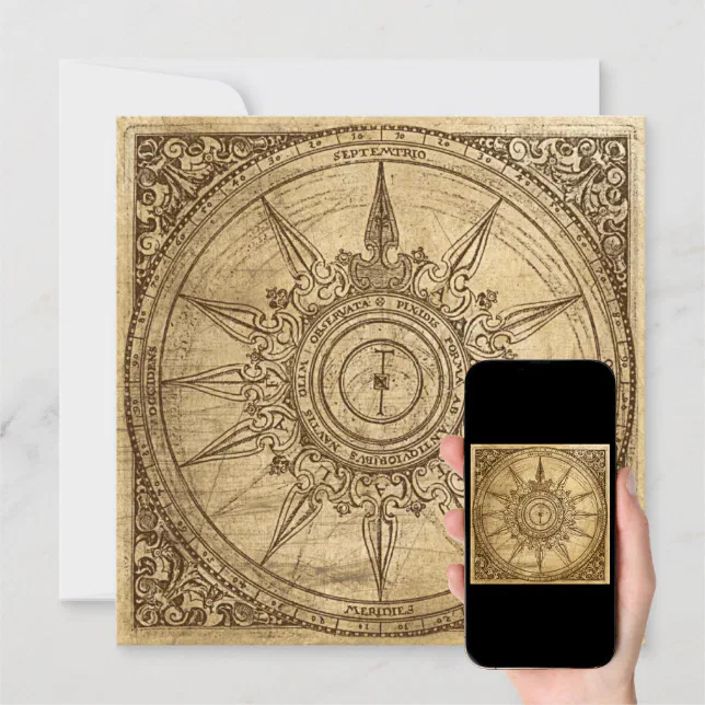 Old Compass Rose Invitation | Zazzle