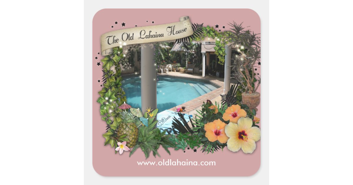 Old Lahaina House Square Sticker | Zazzle