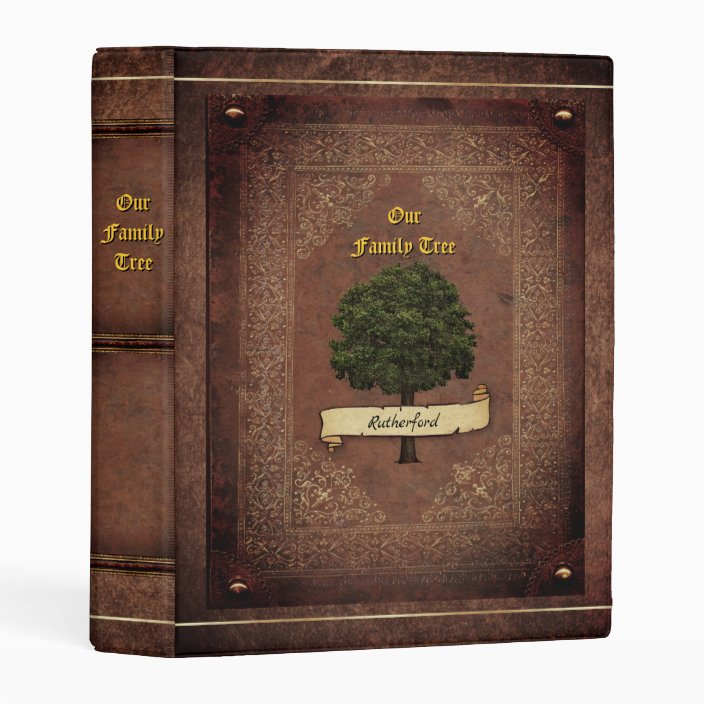 Old Leather Look Family Tree Mini Binder | Zazzle.ca