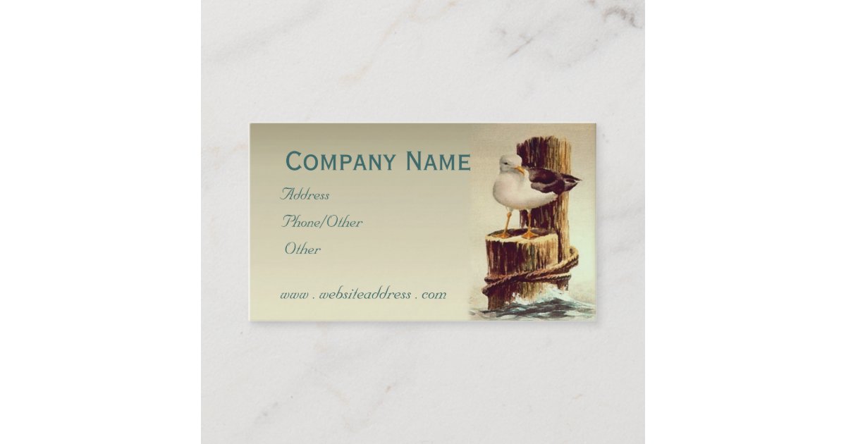 OLD MAN SEAGULL by SHARON SHARPE Business Card | Zazzle