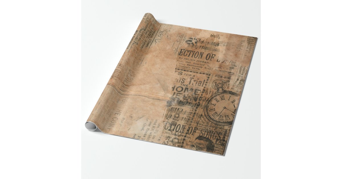 Old Torn Vintage Newspaper Wrapping Paper | Zazzle