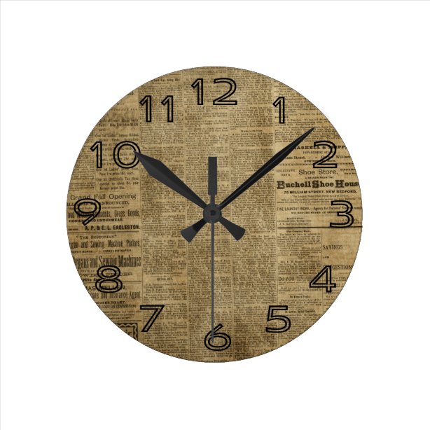 Old Paper Wall Clocks | Zazzle.ca