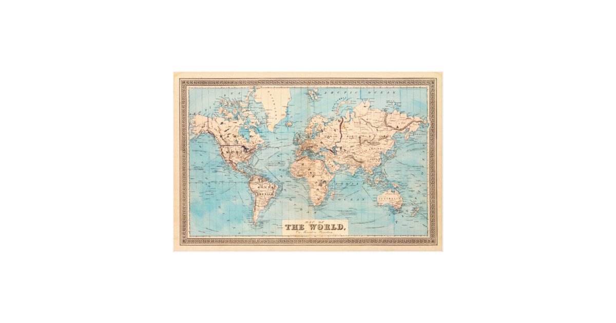 Old World Map 1876 Antique map Canvas Print | Zazzle