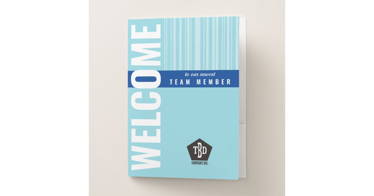 Onboarding custom colour new employee welcome pocket folder | Zazzle