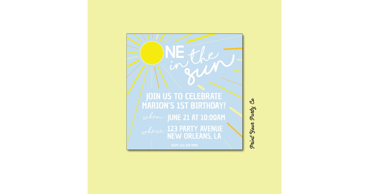 One in the Sun Birthday Invitation | Zazzle