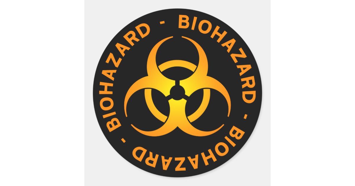 Orange Biohazard Symbol Sticker | Zazzle