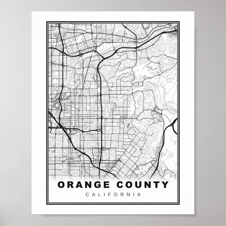 Orange County Map Poster | Zazzle