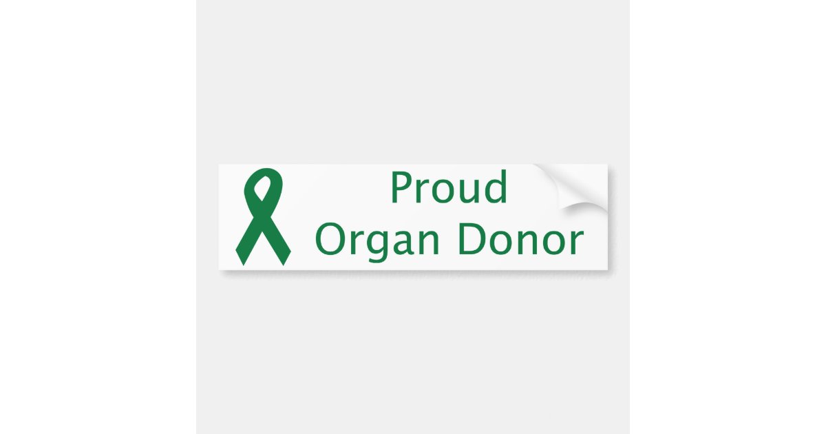Organ Donor Ribbon Bumper Sticker | Zazzle