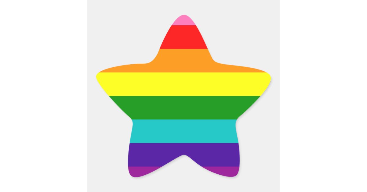 Original 8-Stripe LGBT Gay Pride Rainbow Flag Star Sticker | Zazzle