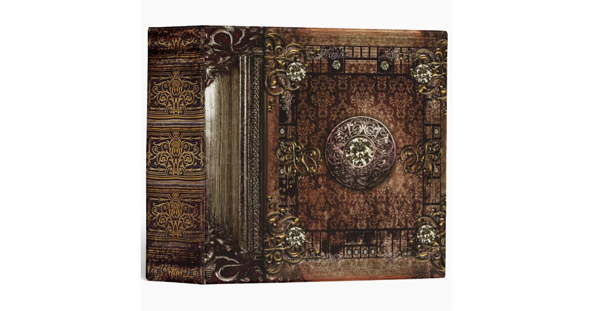 Ornate Brown Faux Leather Medieval Ancient Tome Binder | Zazzle