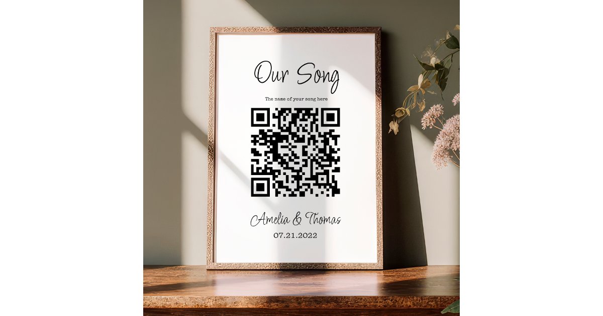 Our Song QR Code | Personalized Keepsake Poster | Zazzle