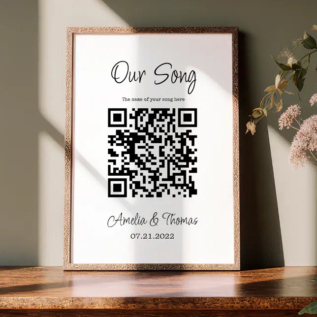 Our Song QR Code | Personalized Keepsake Poster | Zazzle
